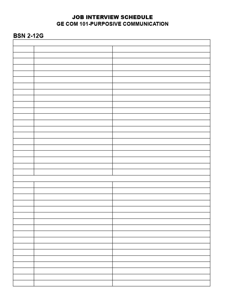 Job Interview Schedule April 2025 | PDF