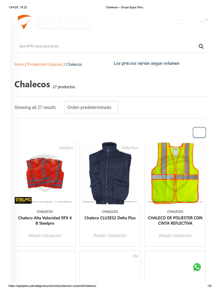 Chalecos - Grupo Epps Peru | PDF