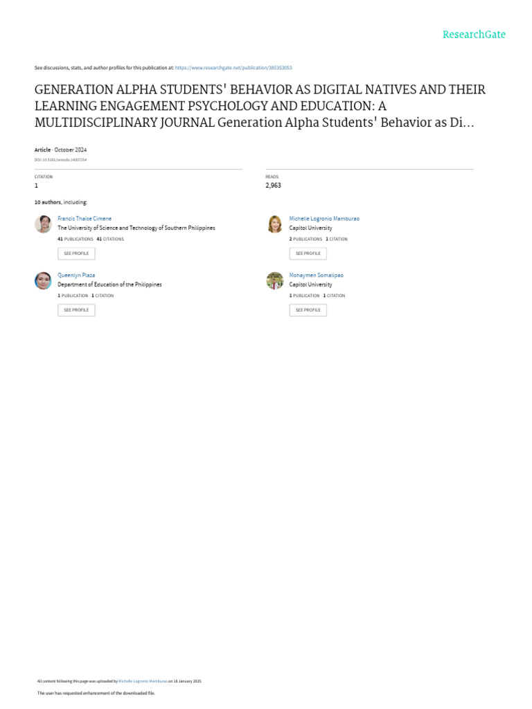 Generation Alpha Student Behaviour Research | PDF | Learning Styles ...