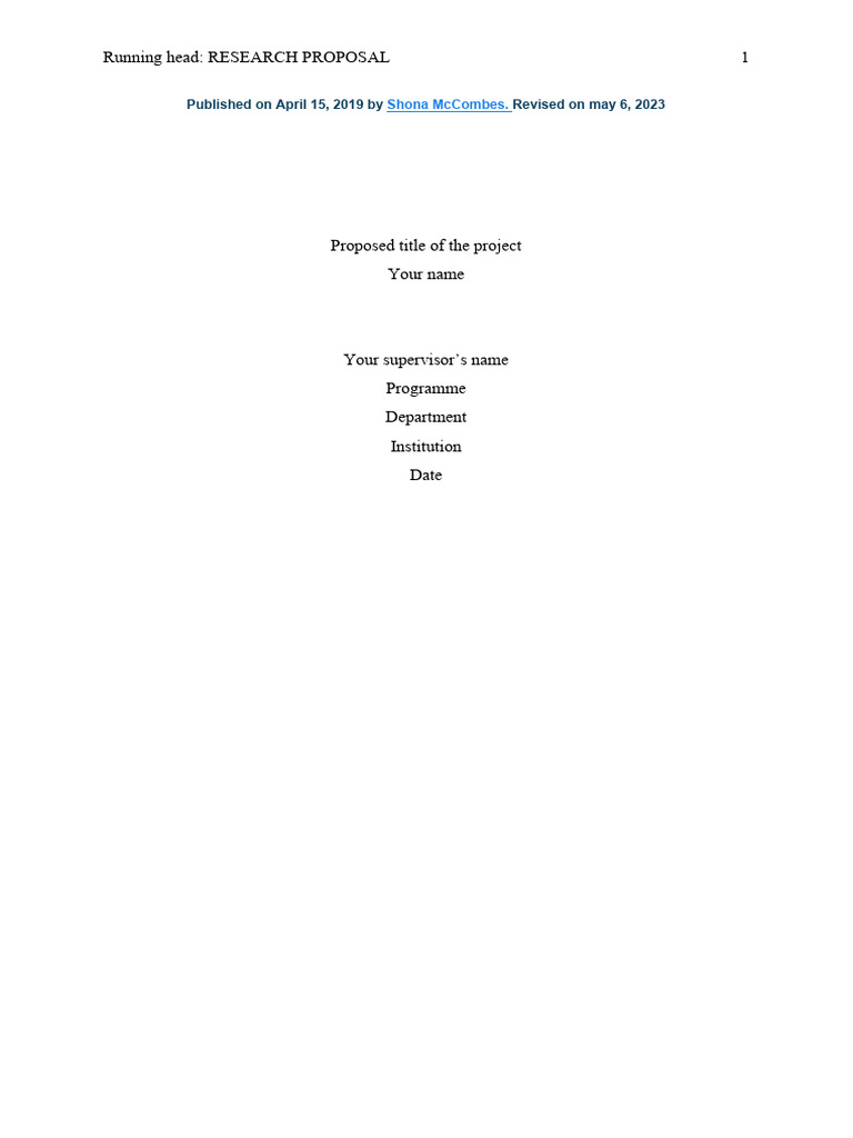 Research-proposal-template-APA 5-5-2023 | PDF | Methodology | Theory