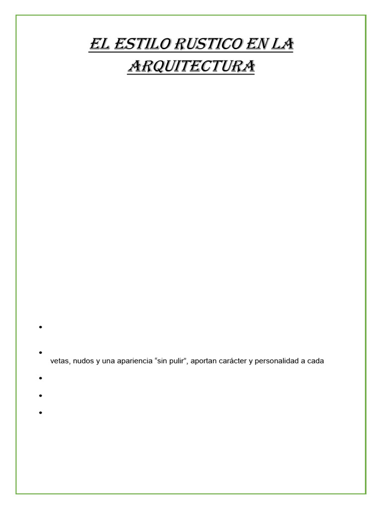 El Estilo Rustico en La | PDF | Área rural | Diseño