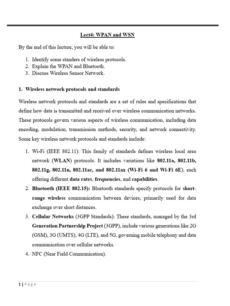 Lect 4 | PDF | Wireless Sensor Network | Computer Network