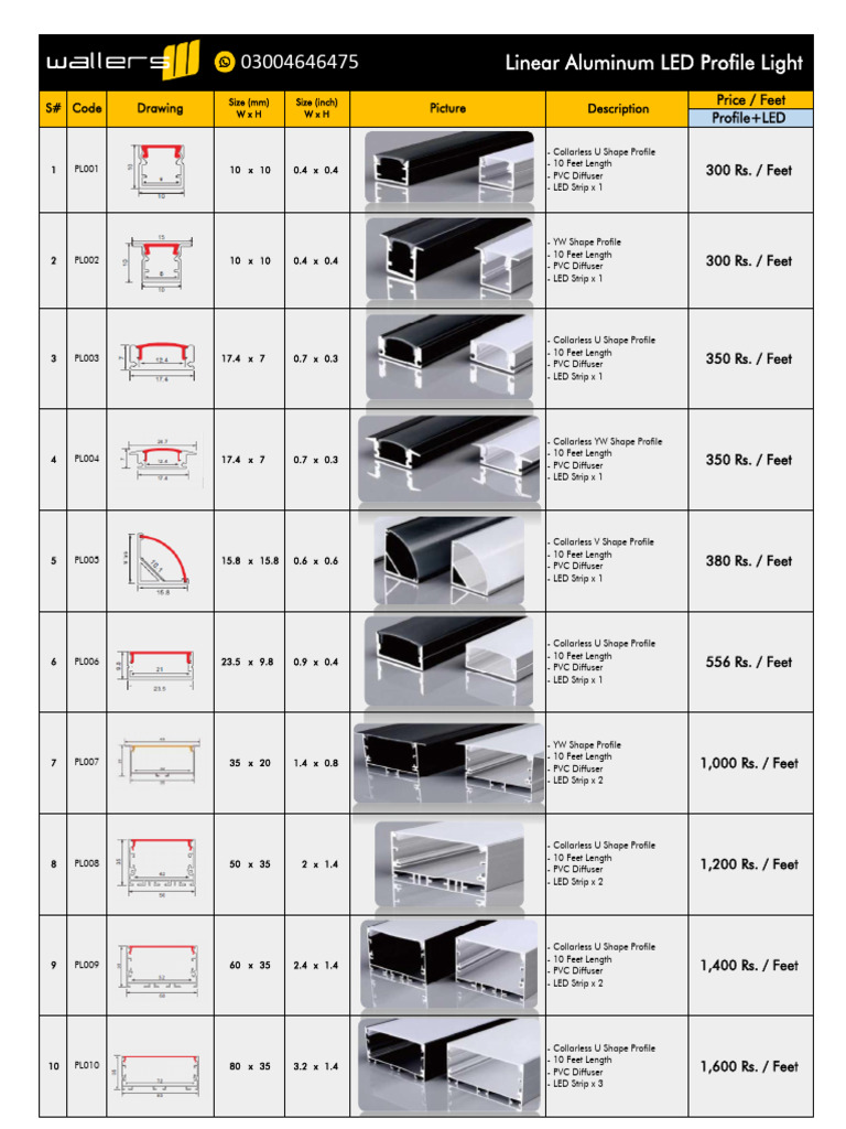 PVC Profile Light Price List | PDF
