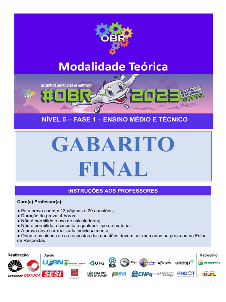 2023-N5-FASE1-Gabarito-compressed | PDF | Agricultura | Robô
