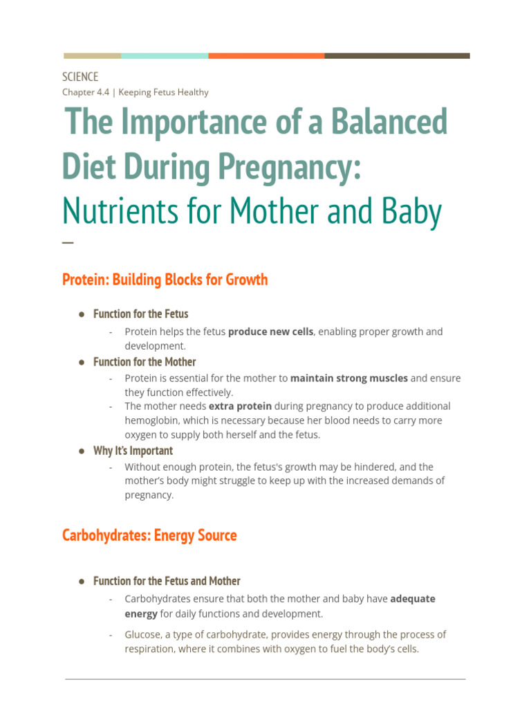 Chapter 4.4 Keeping Fetus Healthy - The Importance of A Balanaced Diet ...