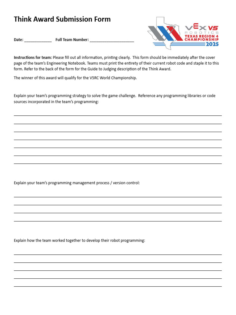 Think Award Submission Guidelines | PDF