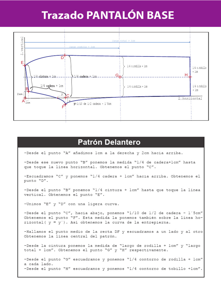 Trazado de Patrón para Pantalón Base | PDF