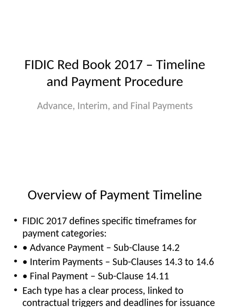 FIDIC Payment Timeline Advance Interim Final v2 | PDF