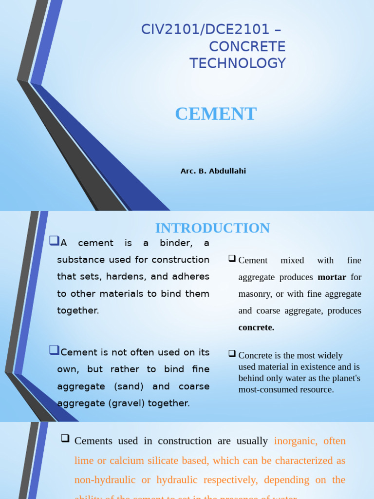 CIV2102 - Concrete Technology | PDF | Cement | Concrete