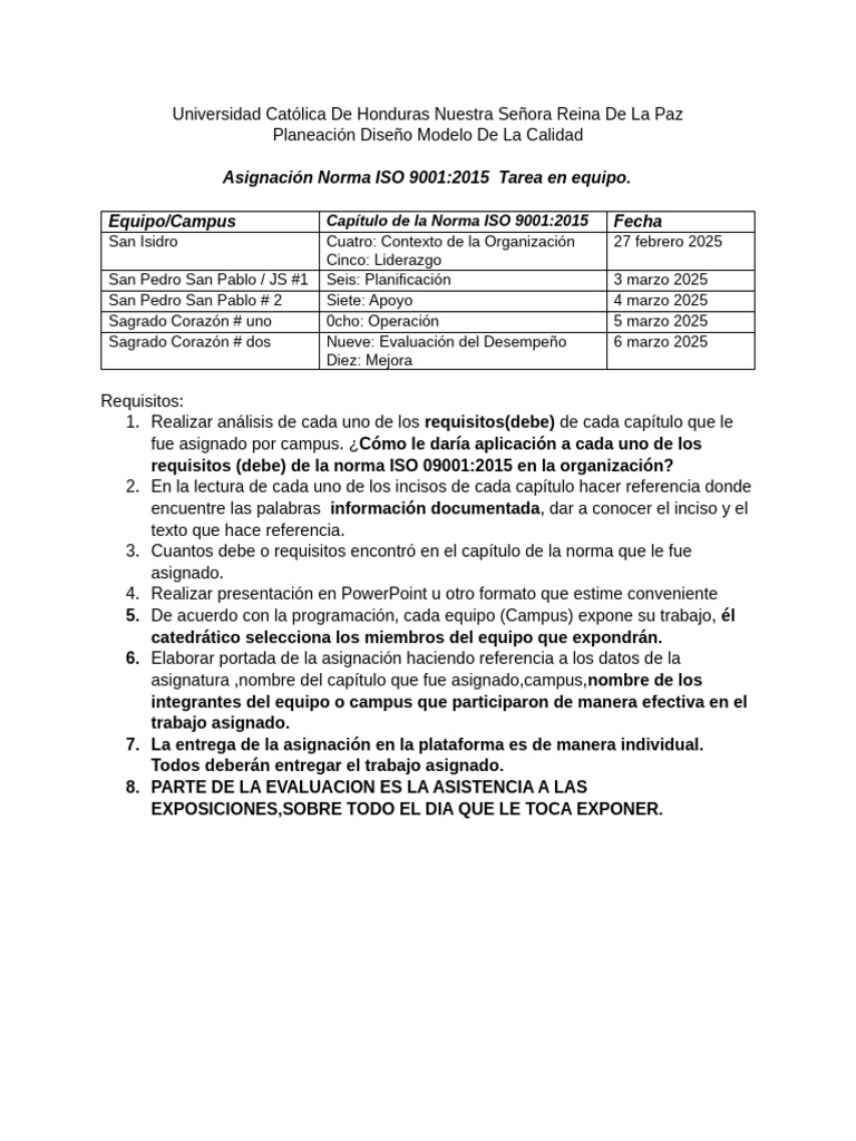 Tarea Iso 90012015 | PDF
