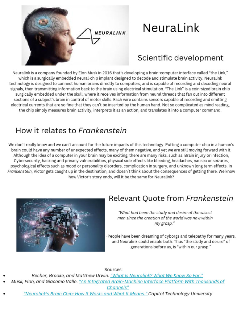 AP Language - Frankenstein Final Project | PDF | Neuroscience