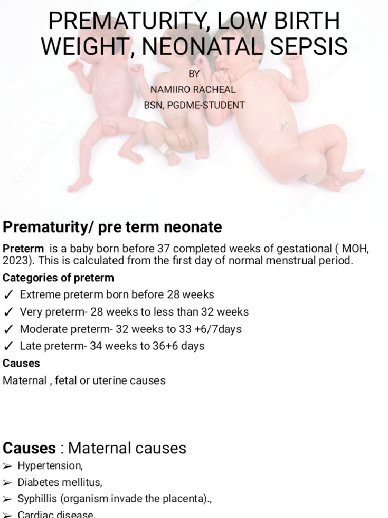 Neonatal sepsis , low birth weight and prematurity_Phoenix | PDF