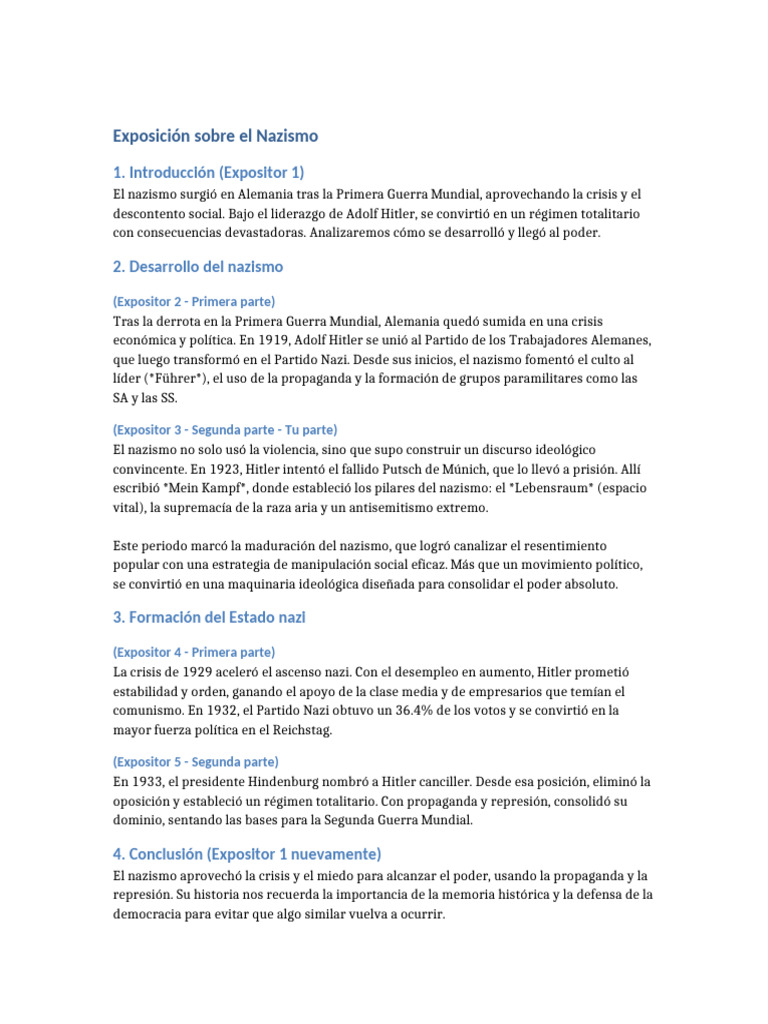 Ascenso y poder del nazismo en Alemania | PDF | Alemania nazi | Adolf ...