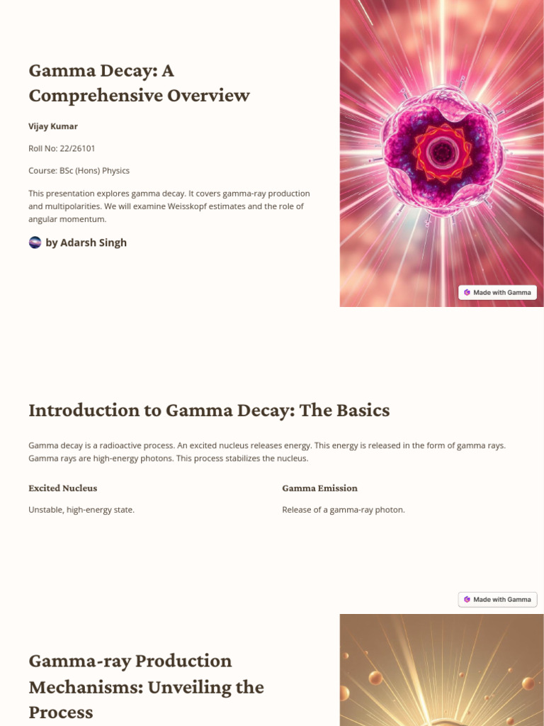 Overview of Gamma Decay Processes | PDF | Gamma Ray | Radioactive Decay