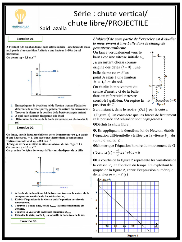 Chute Vertical + Lbre+Projectile | PDF