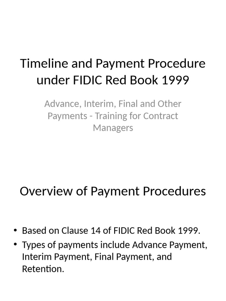 FIDIC Payment Timeline Procedure Presentation | PDF