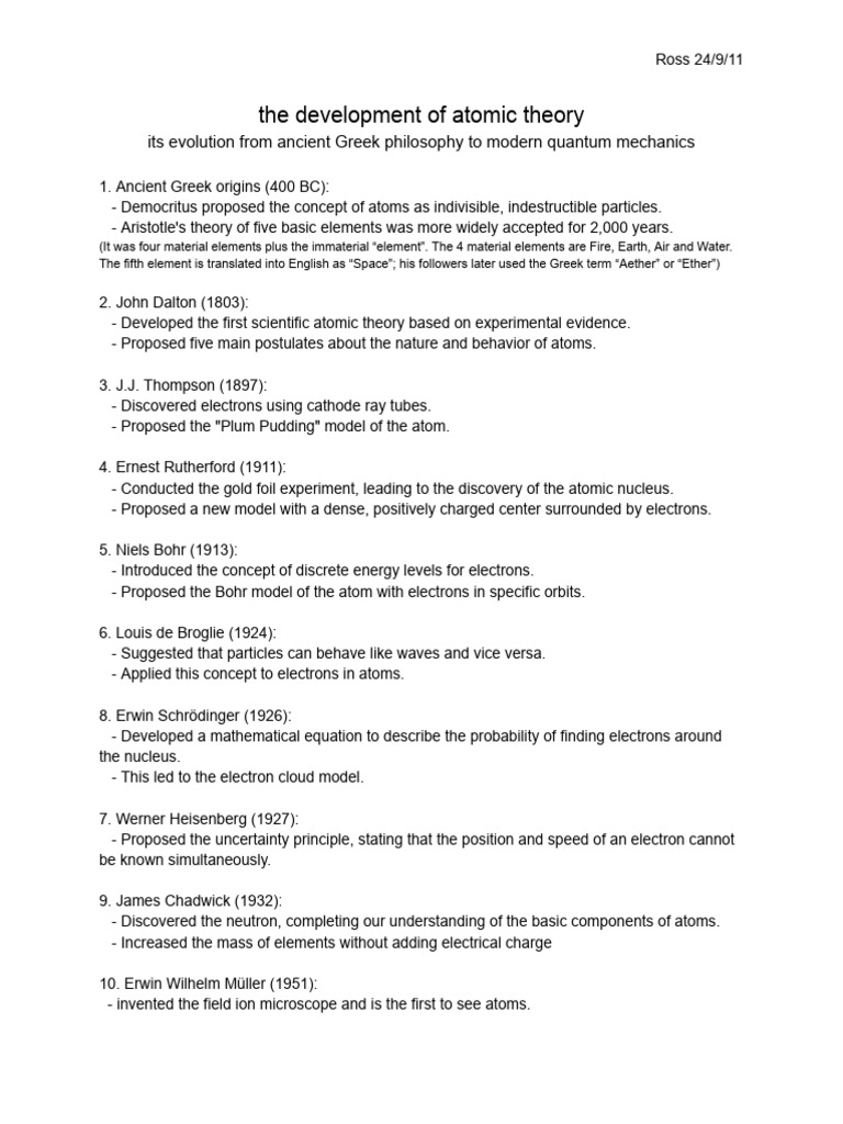 Atomic Theory | PDF