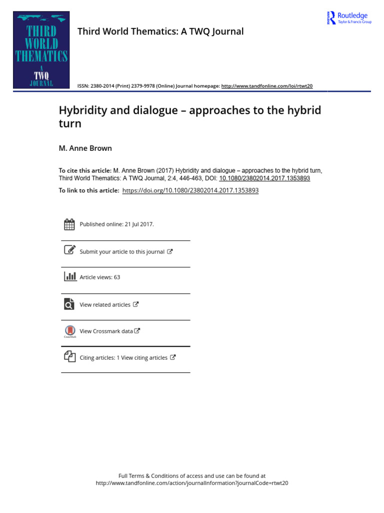 Hybridity and Dialogue in State Formation | PDF | State (Polity ...