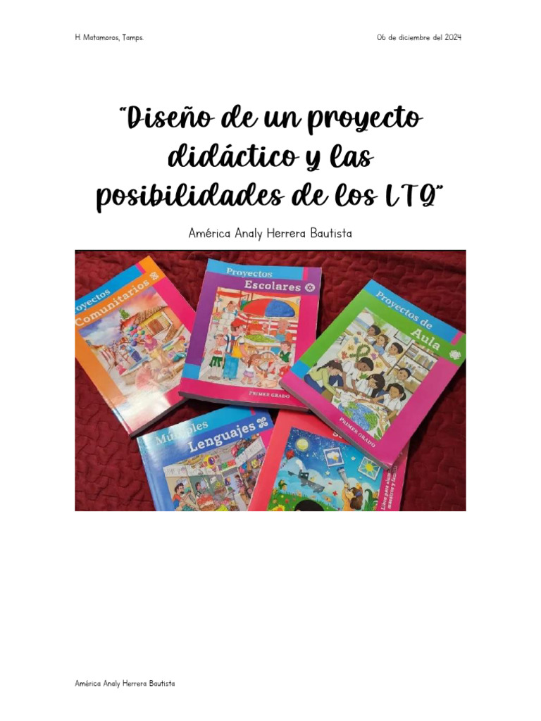 Proyecto Didáctico y LTG en Educación | PDF | Enseñando | Maestros