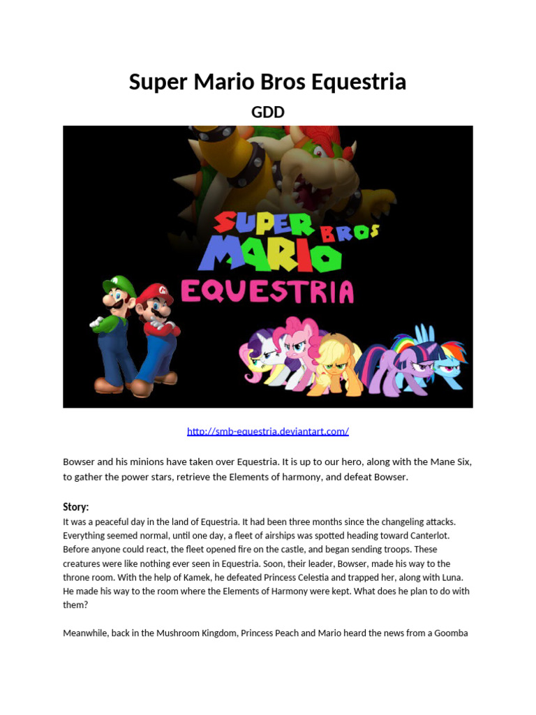 Super Mario Bros Equestria GDD | PDF | Mario | Video Games