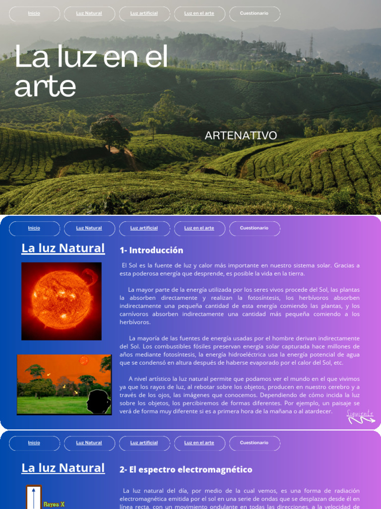 Luz Natural y Artificial en el Arte | PDF | Bombilla incandescente | Ligero