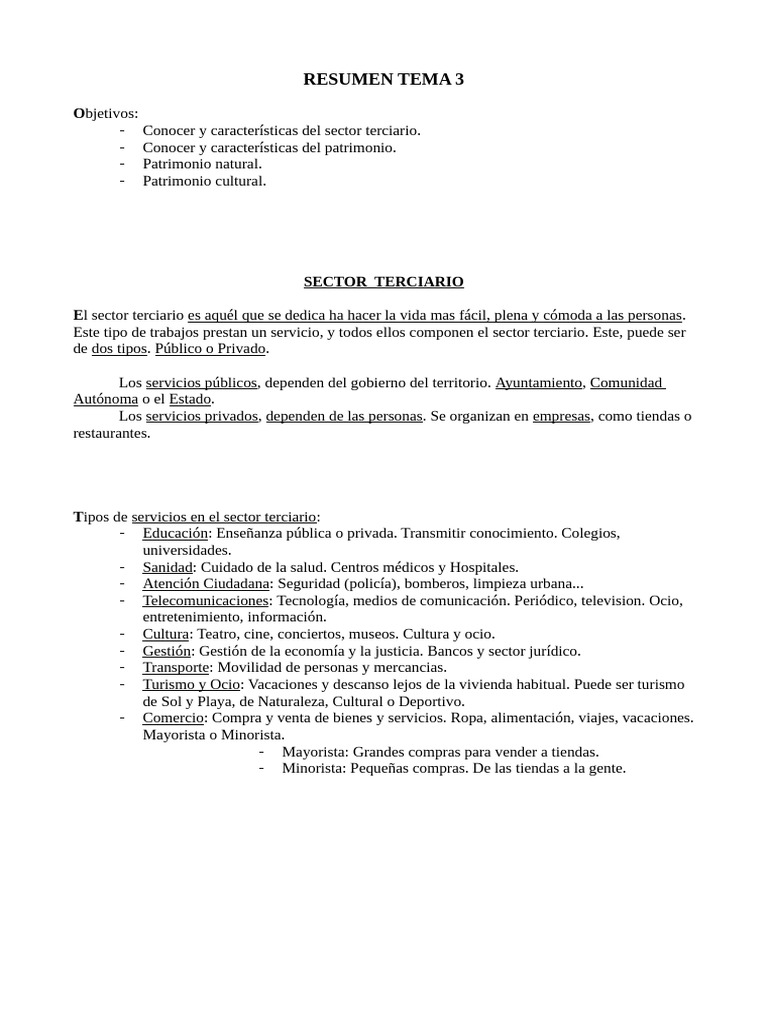 Resumen Tema 3 | PDF | Patrimonio cultural | Turismo