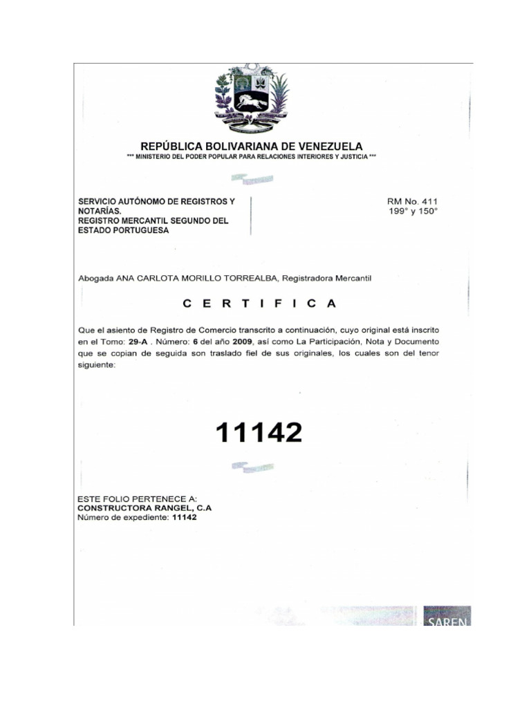 Documentos de Constructora Rangel C.A. | PDF