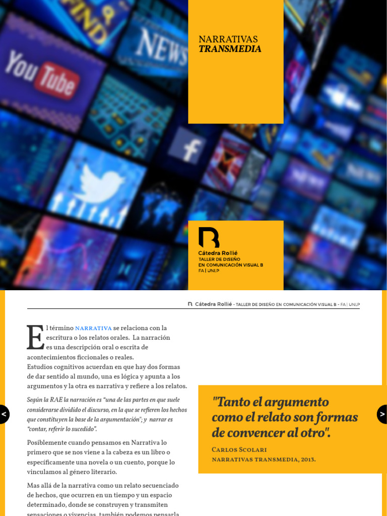 Narrativas Transmedia: Conceptos Clave | PDF | Narración