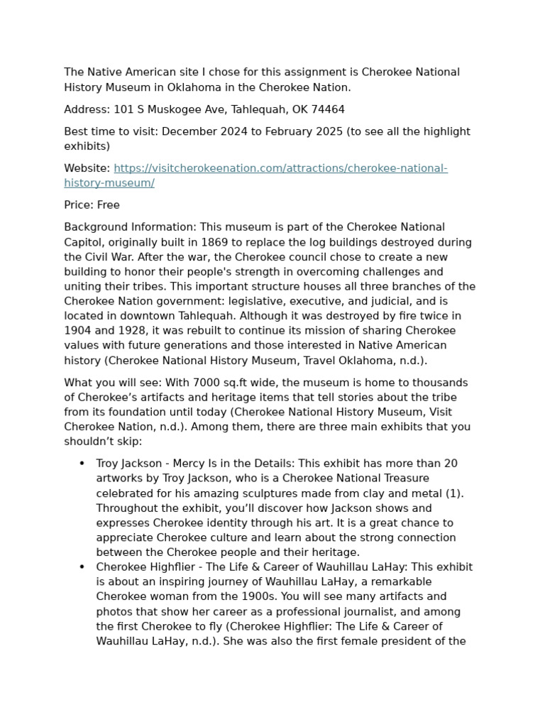 Explore Cherokee National History Museum | PDF | Cherokee | Indigenous ...