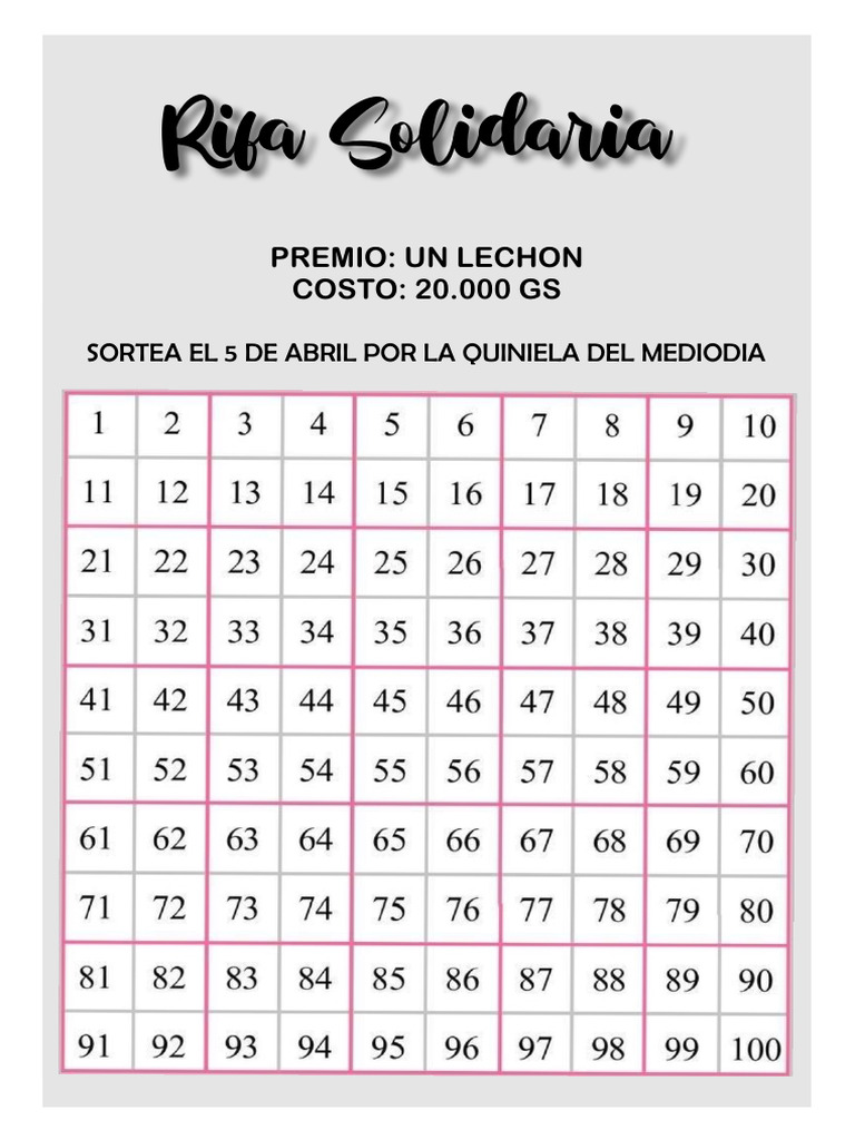 Rifa Solidaria: Gana un Lechón | PDF