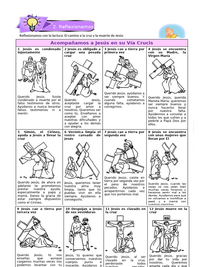 Ficha de Actividad Sem 4 Religion Vi | PDF | Jesús | Estaciones de la Cruz