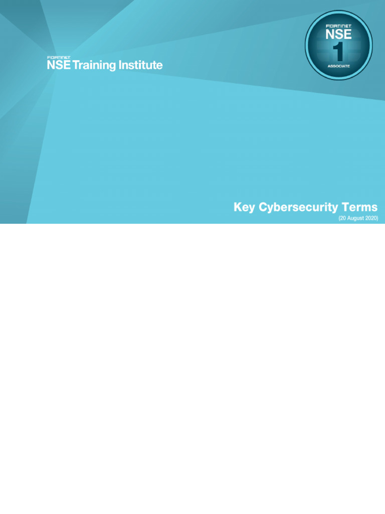 NSE1 Key CybersecurityTerms | PDF