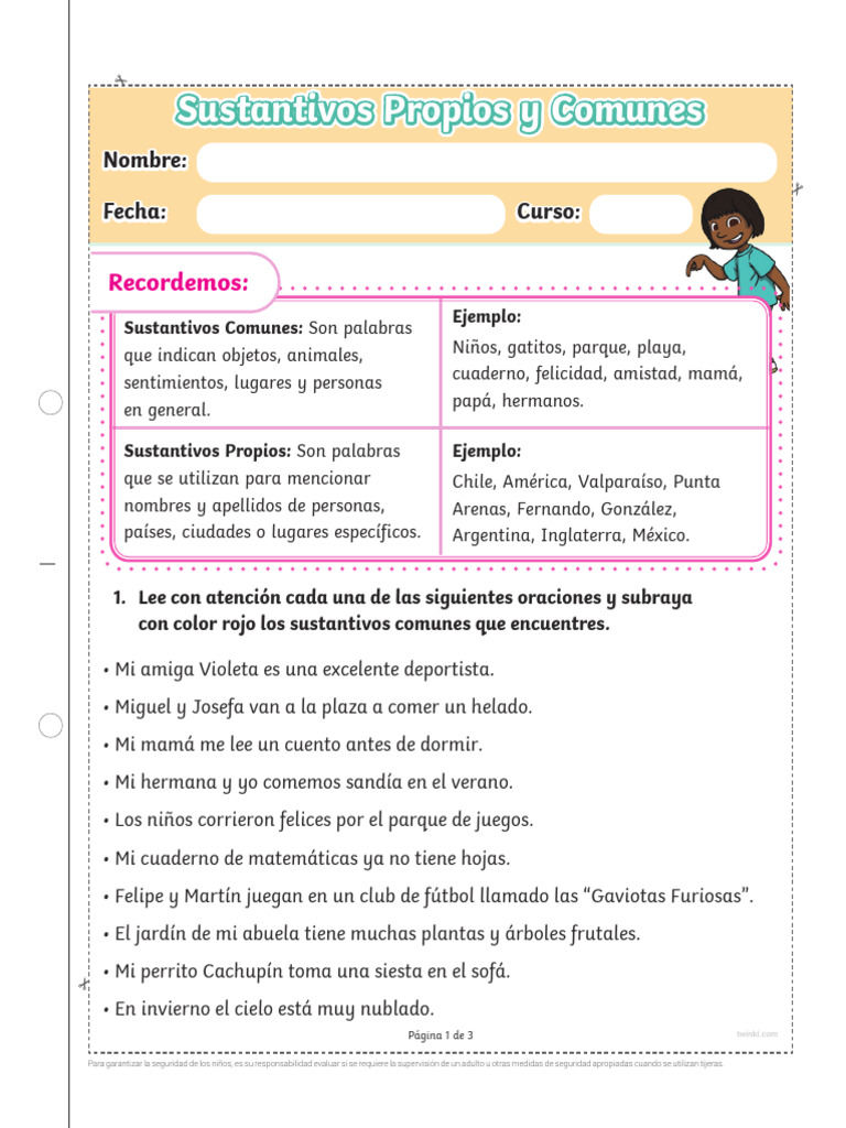 Identificación de Sustantivos Propios y Comunes | PDF | Américas