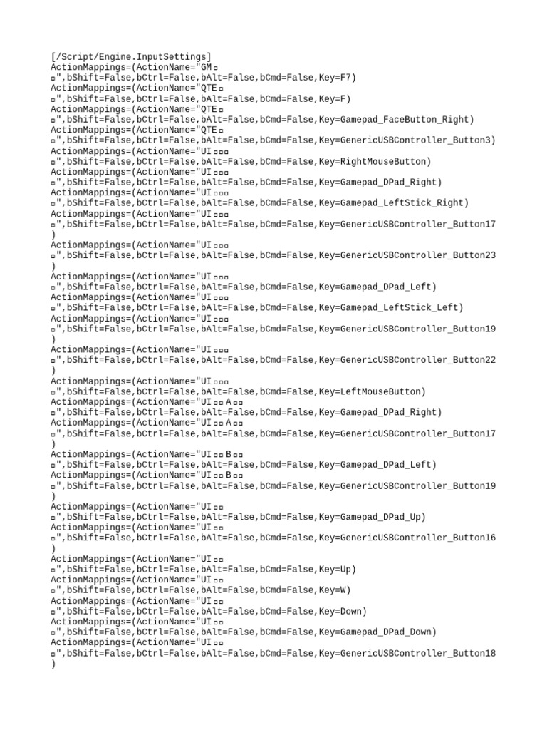Input Settings for Game Controls | PDF