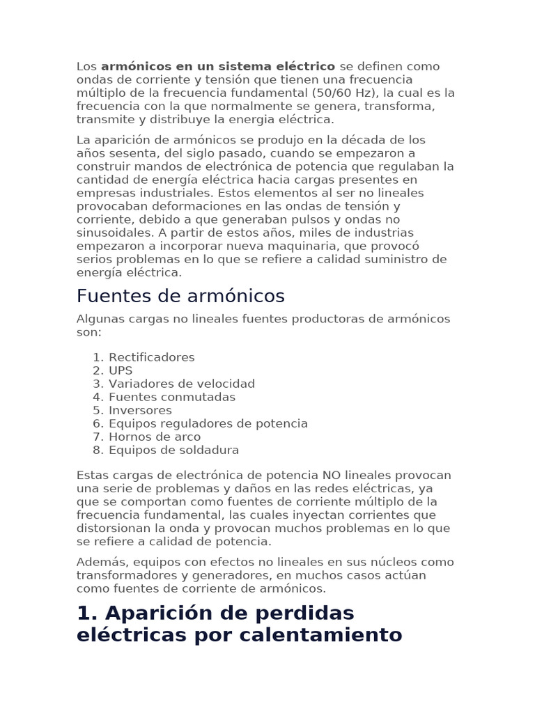 Armonicos | PDF | Corriente eléctrica | Inversor de energia