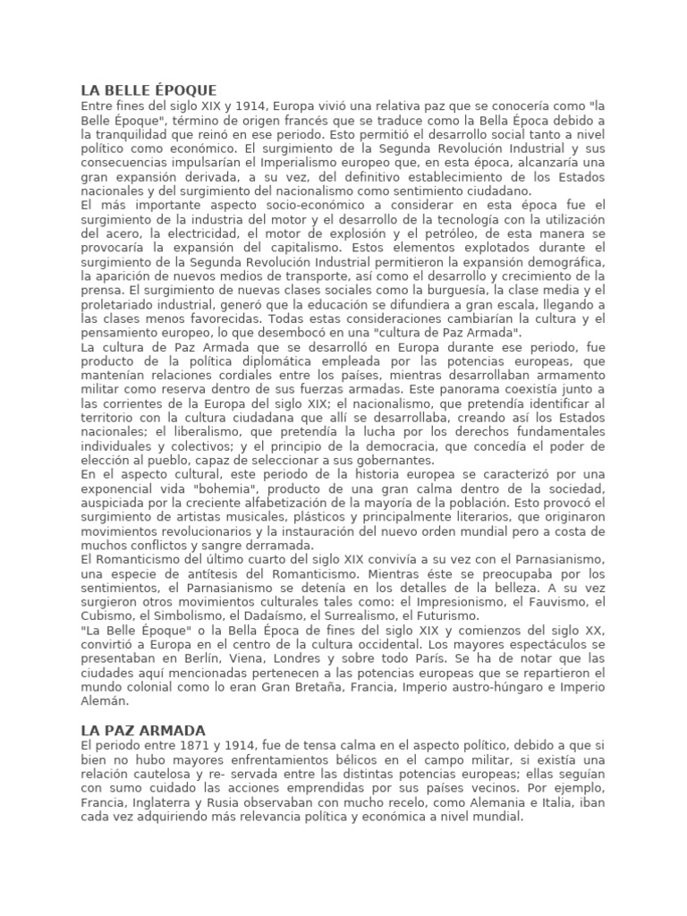 La Belle Époque | PDF