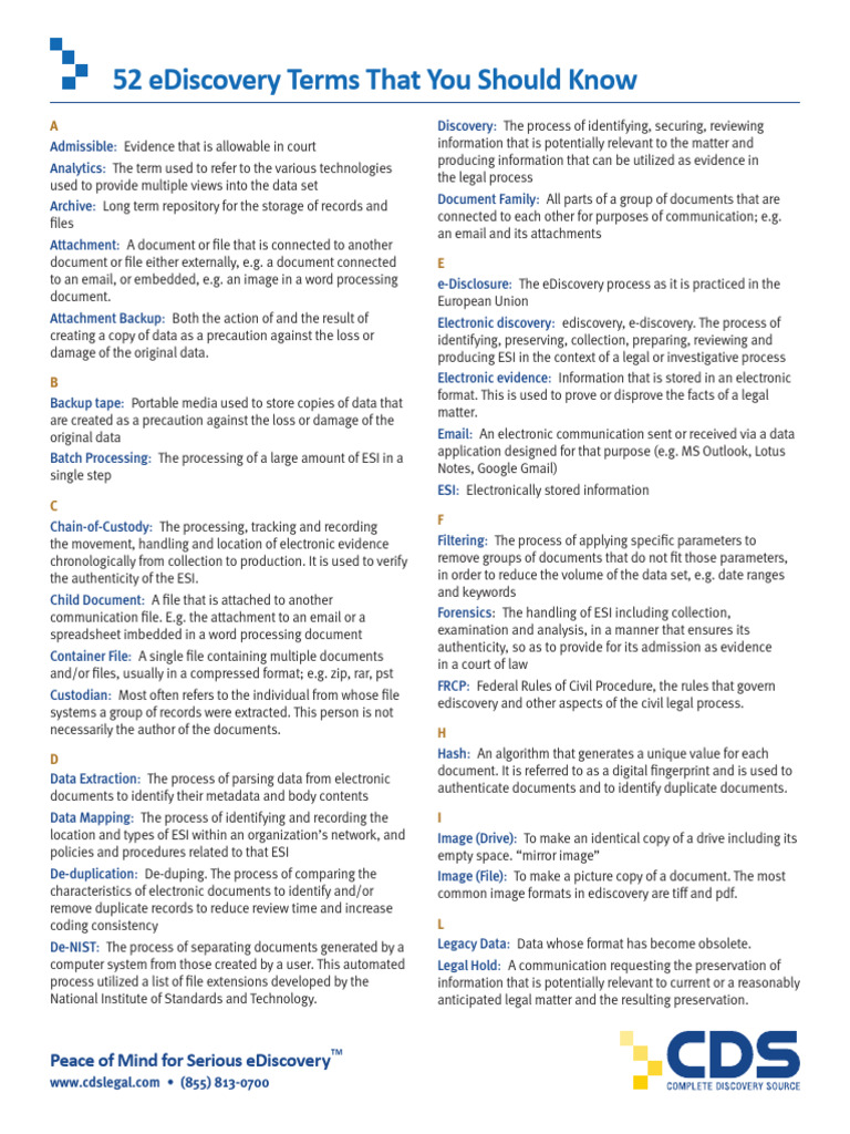 52 Ediscovery Terms You Should Know | PDF | Computer File | File Format