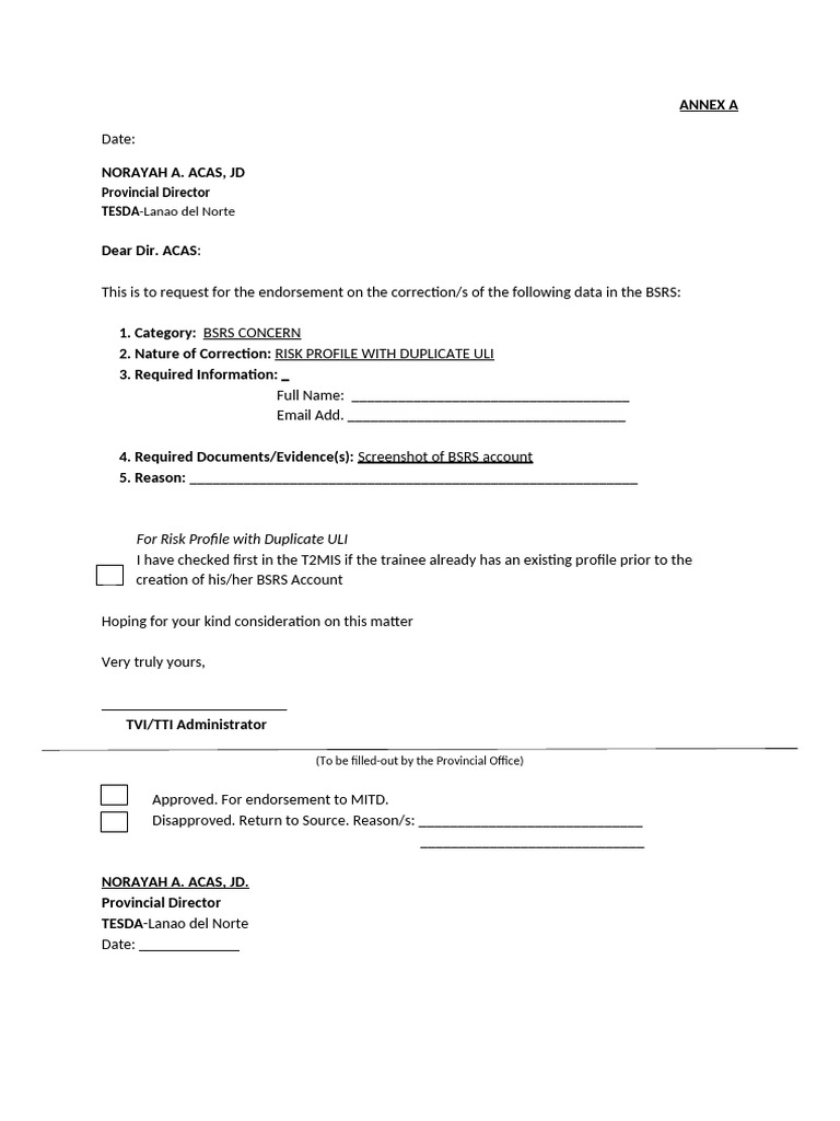Annex A (BSRS Concern - Duplicate Uli) | PDF | Computing | Information Science