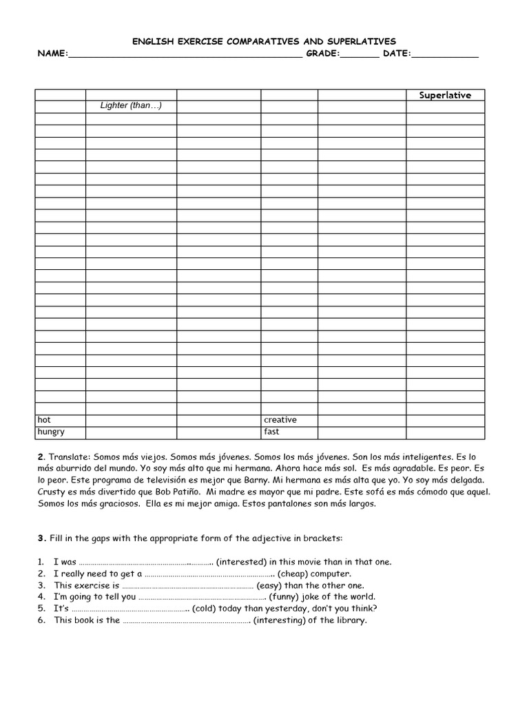 Comparatives-And-Superlatives Miss Ruiz Leonel Artica | PDF