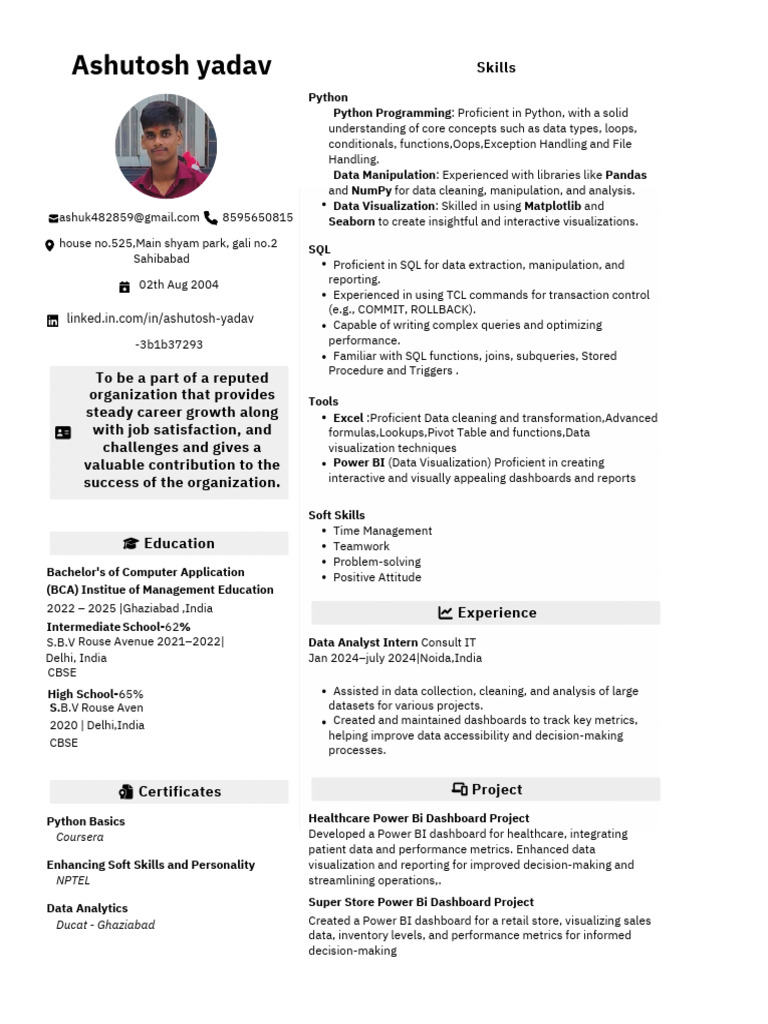 Ashutosh Yadav Data Analyst 1 2 Pdf Pdf Data Data Analysis