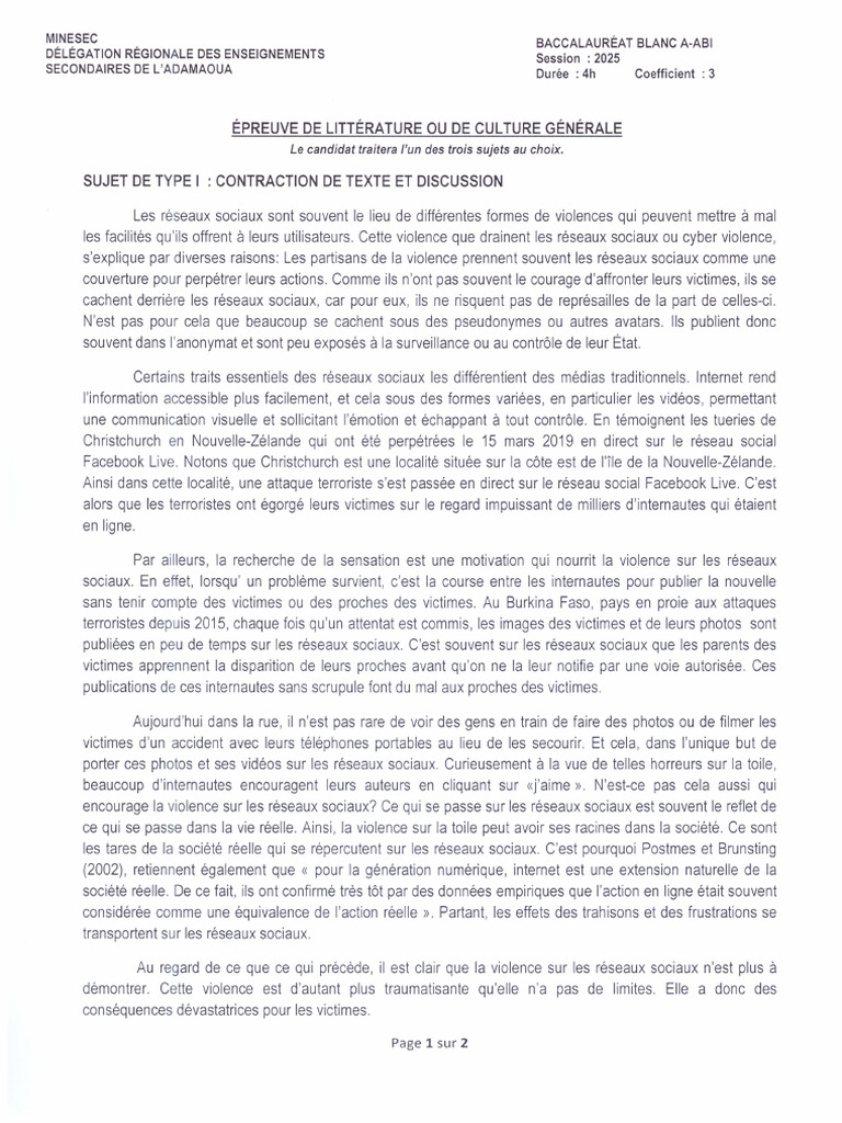 Littérature BAC A4 Blanc | PDF