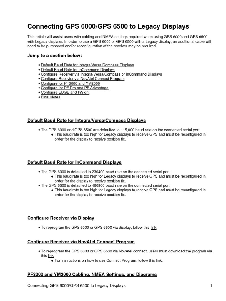 GPS 6000 - GPS 6500 To Legacy Displays Installation | PDF | Modem ...