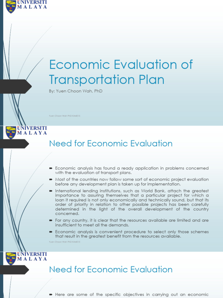 Economic Evaluation of Transport Projects | PDF | Net Present Value ...