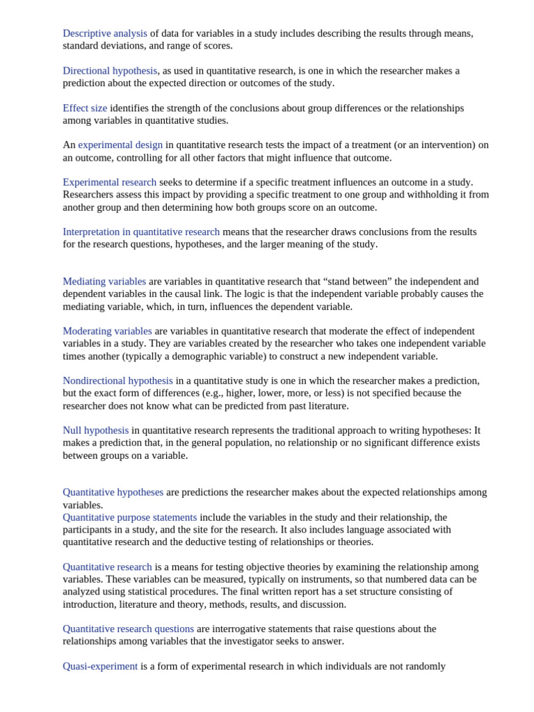 Descriptive analysis of data for variables in a study includes ...