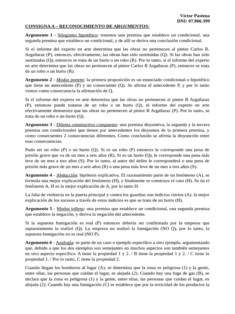 Análisis de Argumentos Lógicos en Derecho | PDF | Falacia | Causalidad