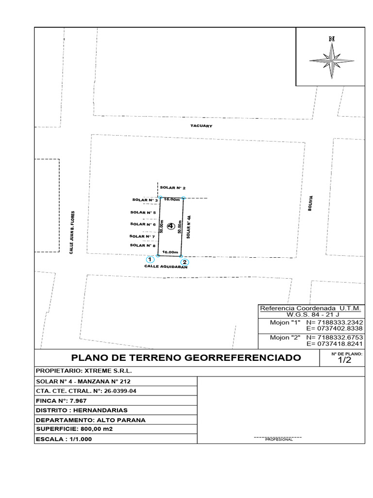 Plano Georreferenciado de Terreno 800 m² | PDF