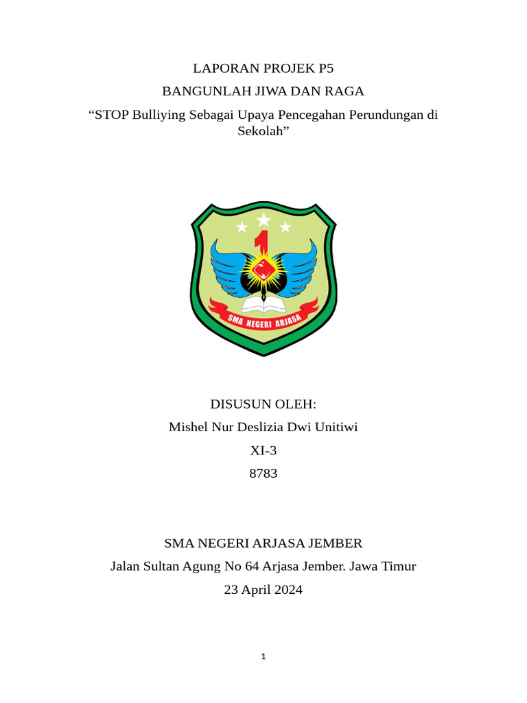 Laporan Projek Bangunlah Jiwa Dan Raga | PDF