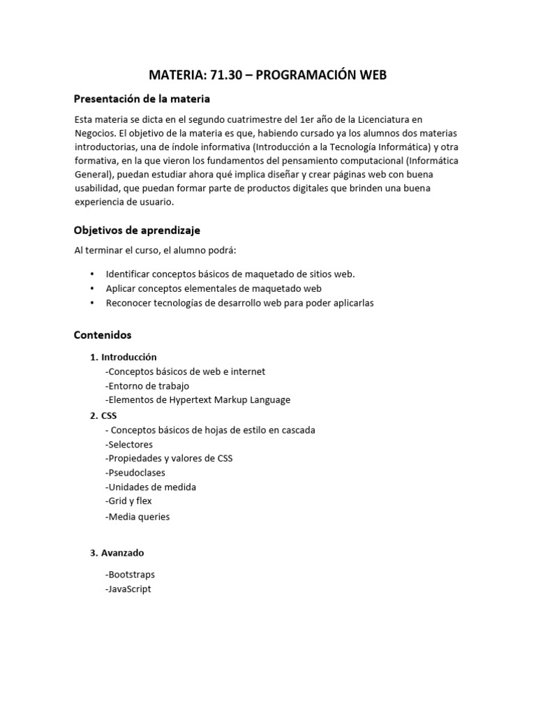 71.38 Programacion Web | PDF | Red mundial | Internet y web