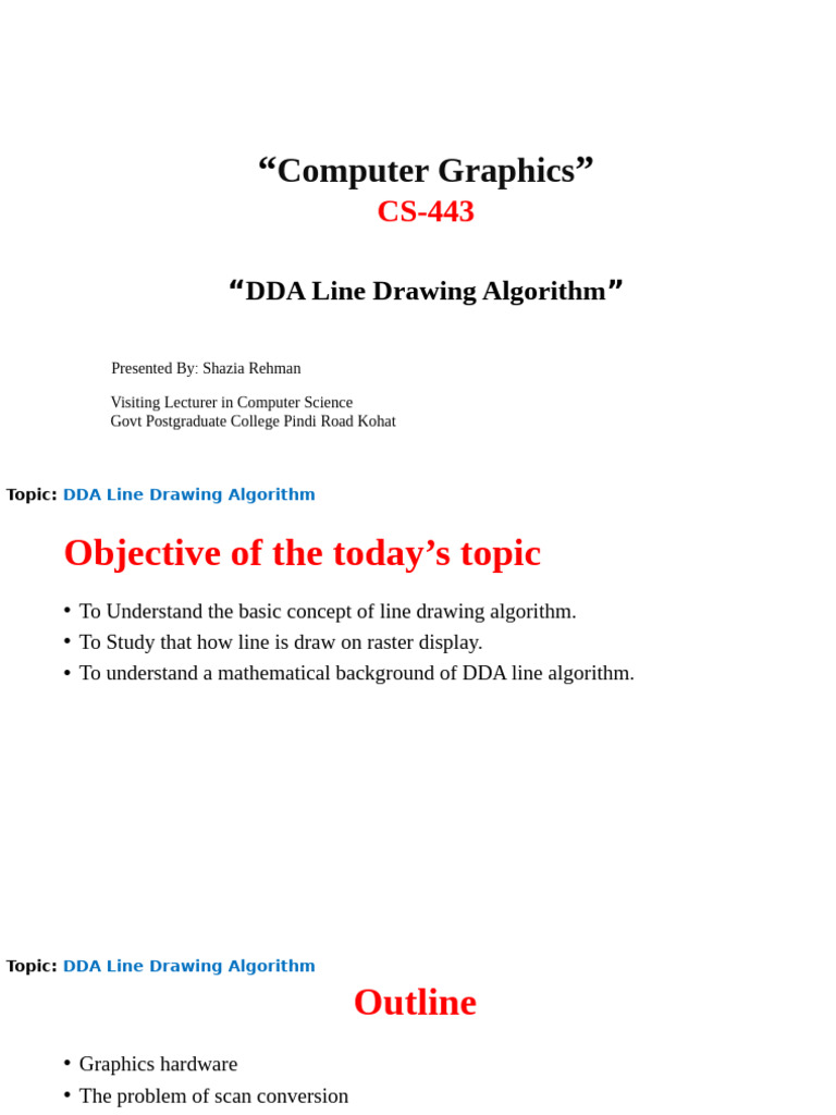 CG07 - DDA Line Drawing1 | PDF | Computer Graphics | Graphics ...