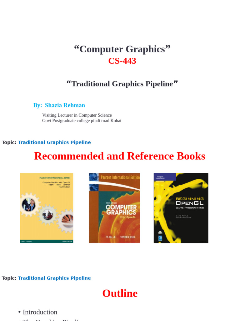 CG12-Traditional Graphics Pipeline | PDF | Computer Graphics | Computing